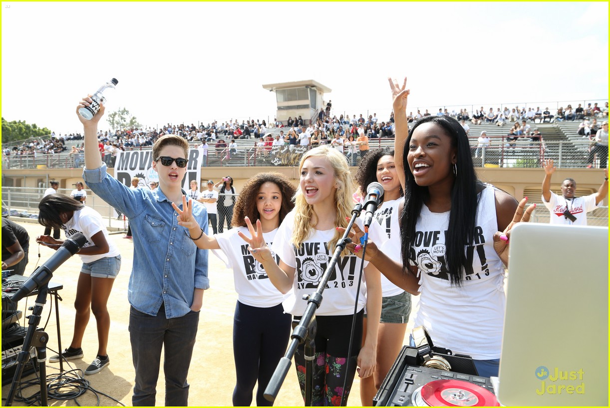 Peyton List & Coco Jones: Move Your Body Flash Workout in Hollywood ...