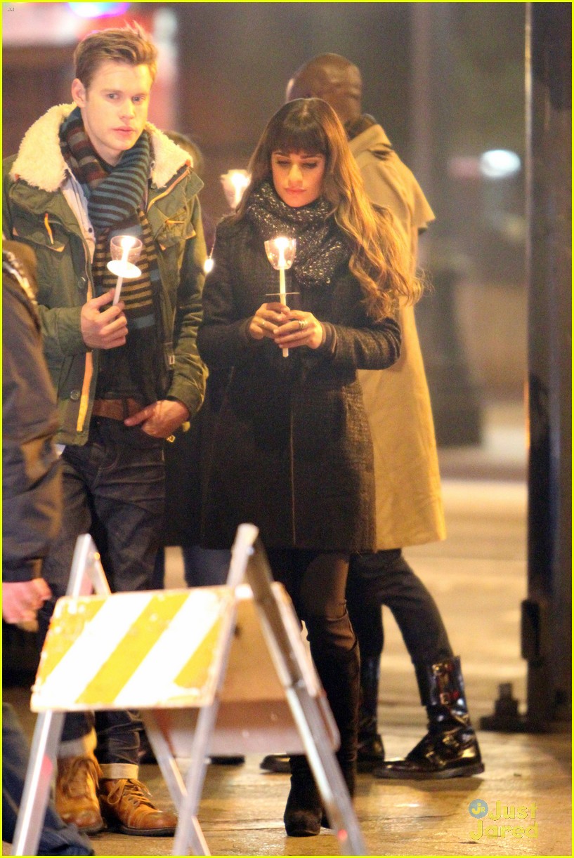 Lea Michele & Chord Overstreet Film 'Glee' Memorial Scene | Photo ...