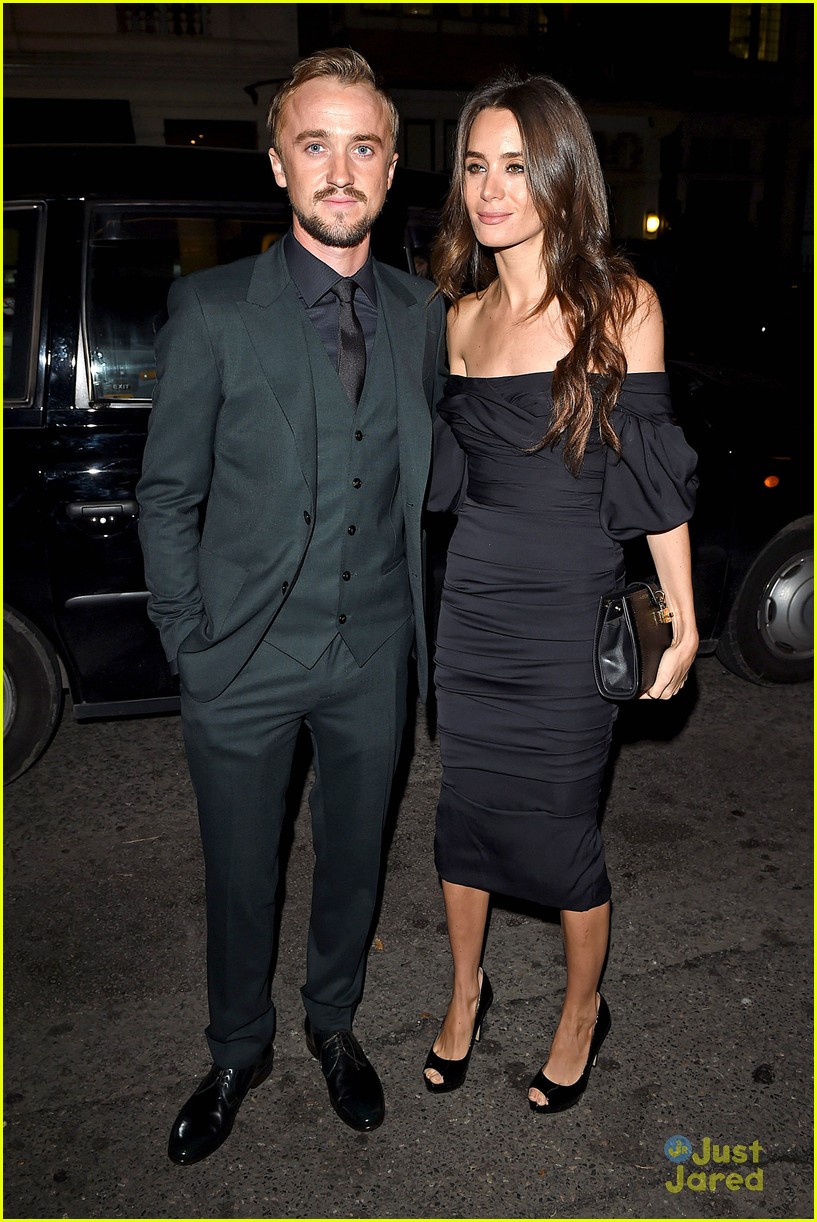 Tom Felton Kisses Jade Olivia Underneath The Mistletoe At Claridge's ...