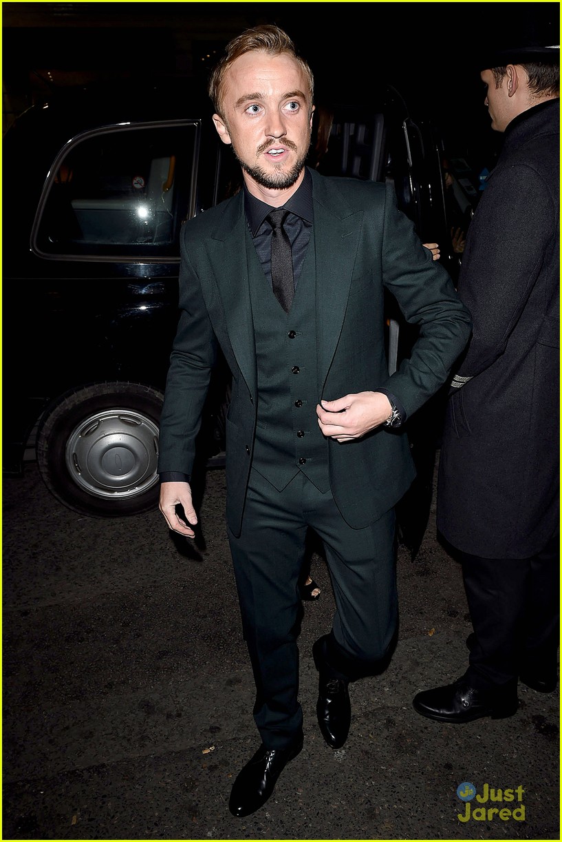 Tom Felton Kisses Jade Olivia Underneath The Mistletoe At Claridge's ...