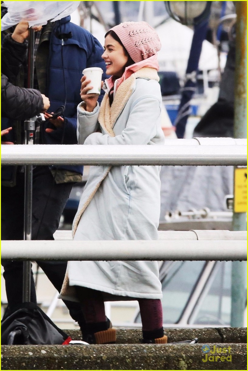 Lucy Hale & Jayson Blair Have Fun Filming 'Life Sentence' On The Dock ...