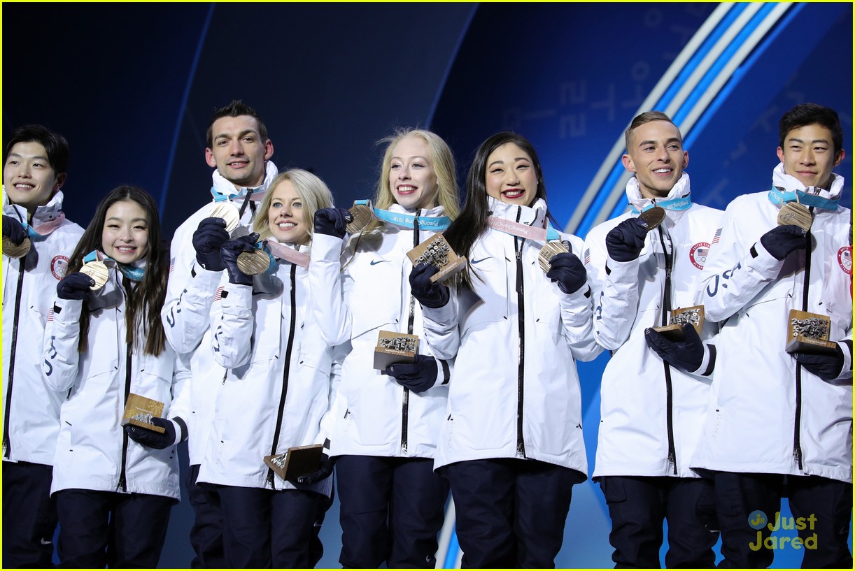 Team USA Figure Skaters Celebrate Winning The Bronze Medal at Olympics ...