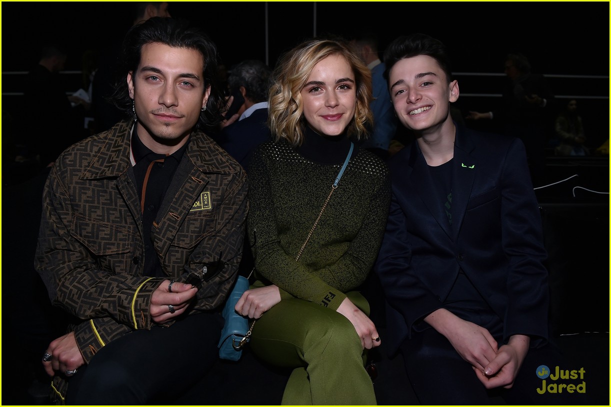 Kiernan Shipka Joins Rob Raco & Noah Schnapp at Fendi Show in Milan ...