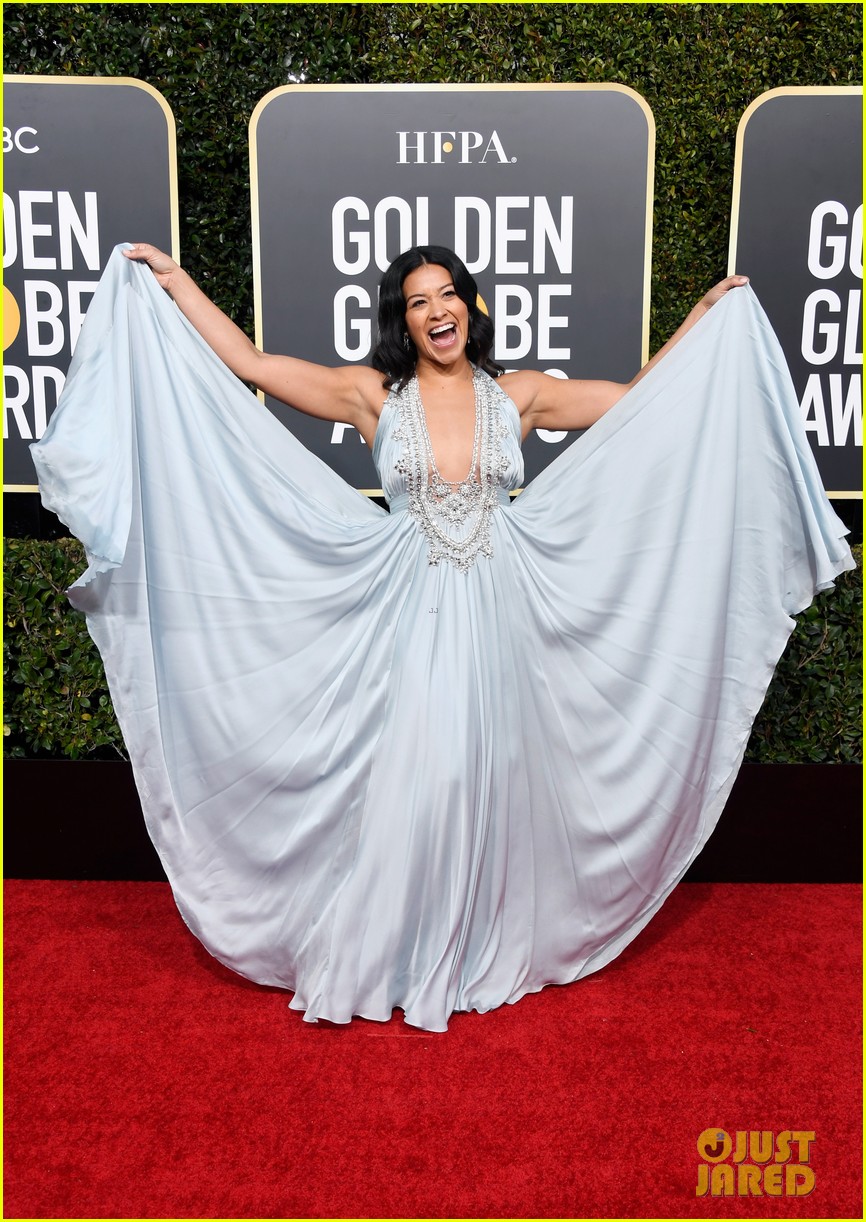 Sofia Carson & Gina Rodriguez Arrive In Style For Golden Globes 2019 ...