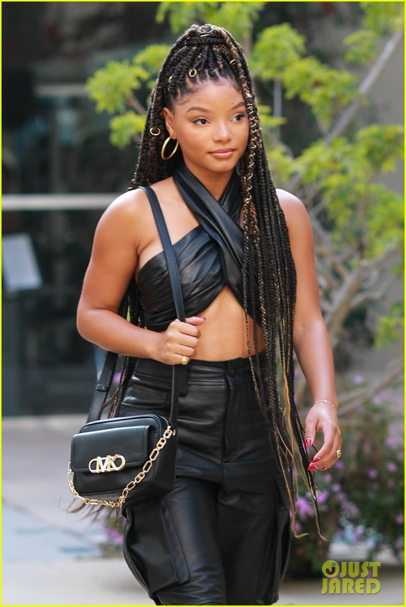 Halle Bailey Looks Cool in Leather Outfit While Out Getting Coffee ...