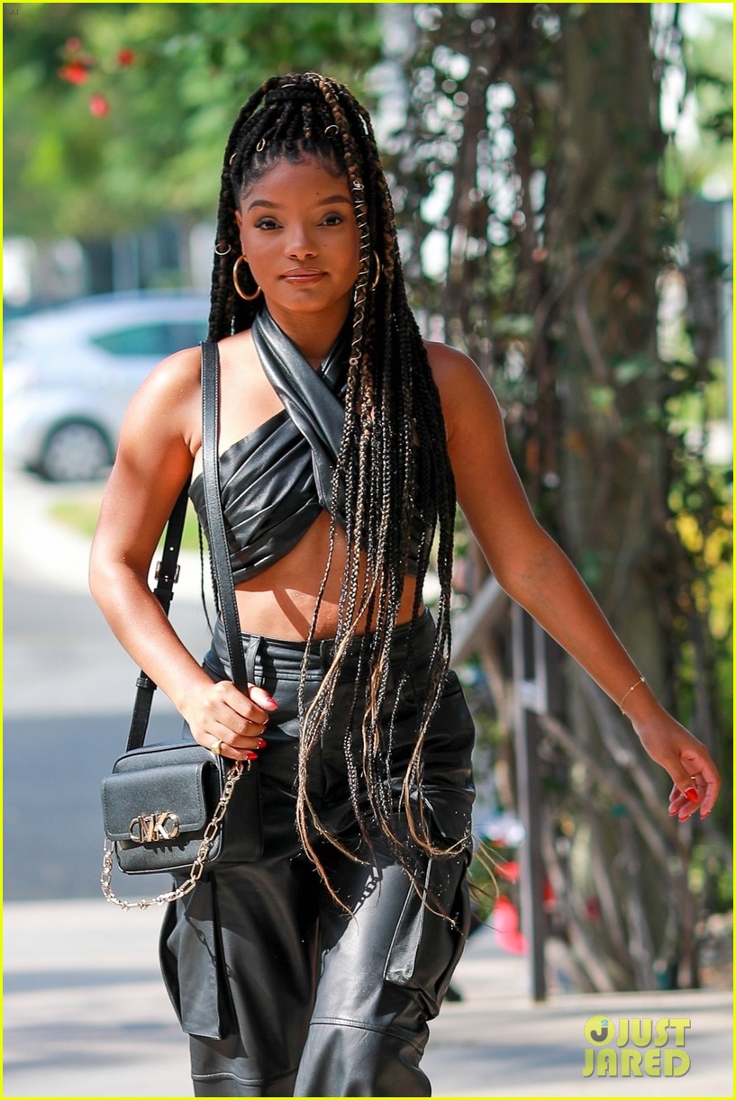 Halle Bailey Looks Cool in Leather Outfit While Out Getting Coffee ...