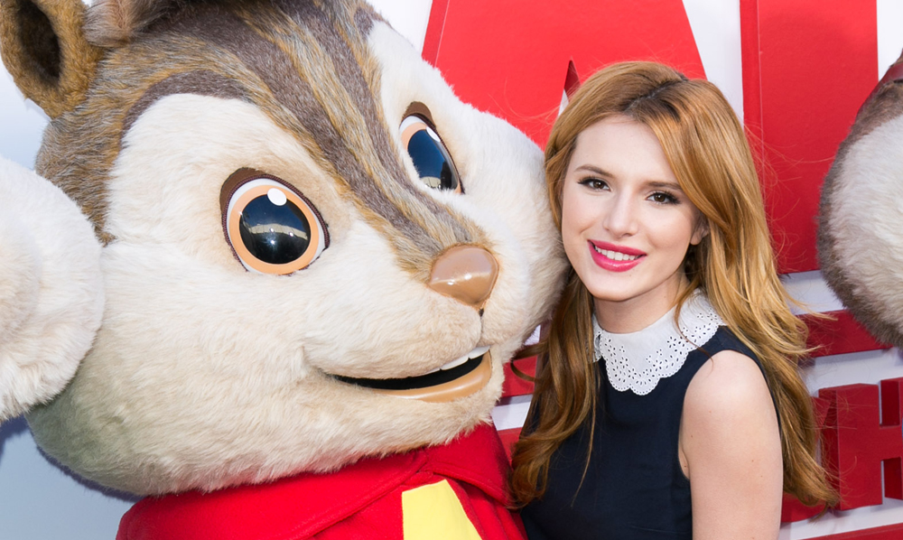 Bella Thorne Hangs With Alvin, Simon & Theodore at ‘The Road Chip ...