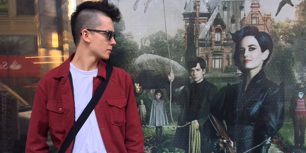 Asa Butterfield Rocks Mohawk While Checking Out ‘Miss Peregrine’ Poster ...
