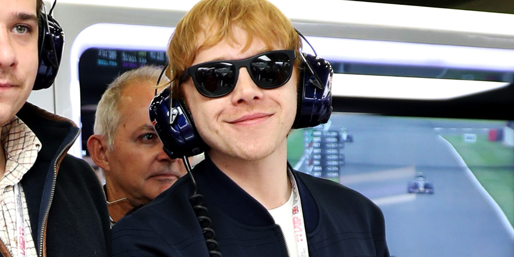 Rupert Grint Hits the Formula One Final Practice at Silverstone ...