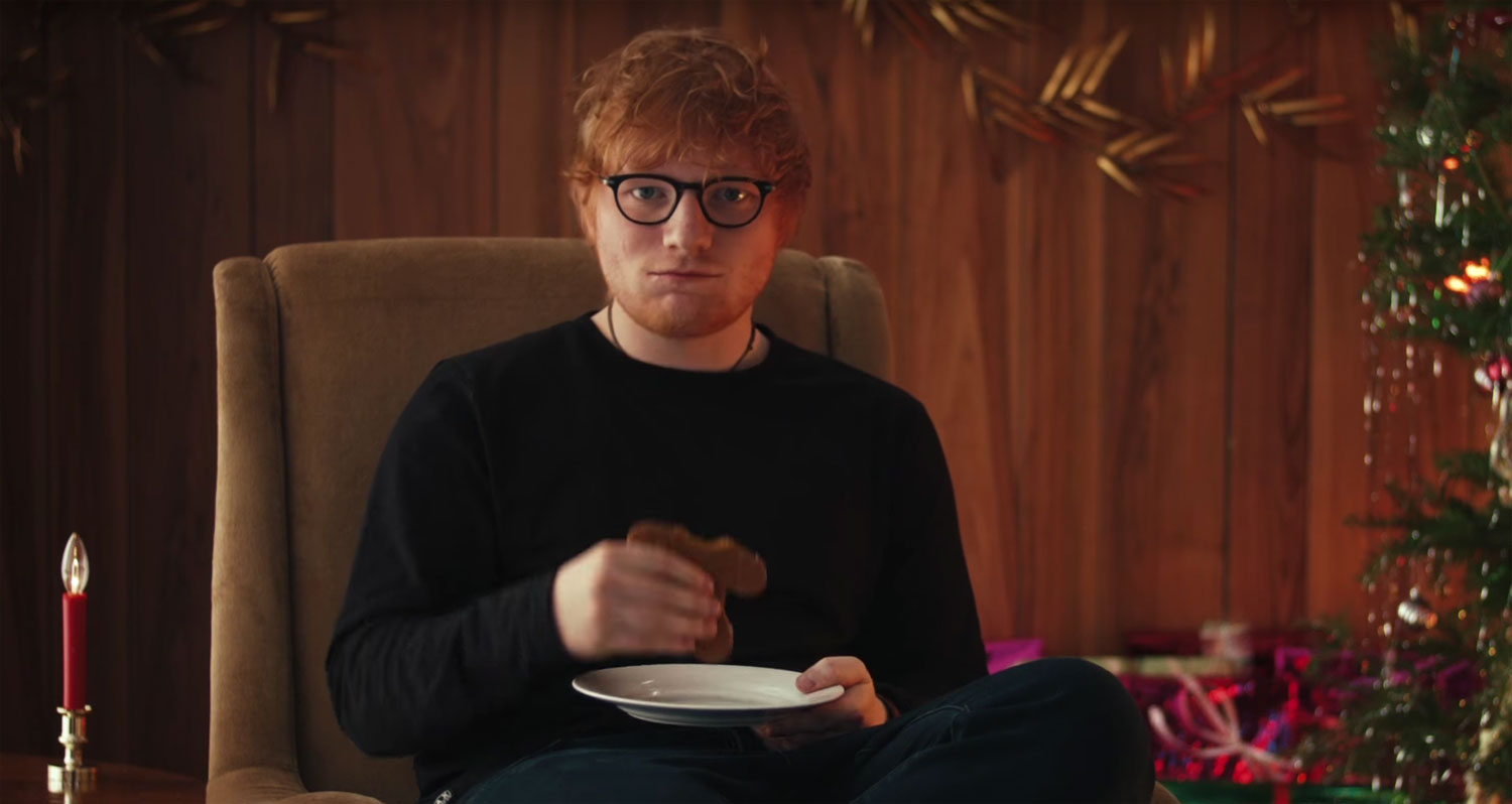 Ed Sheeran Snacks on Gingerbread Version of Himself in Funny Spotify ...