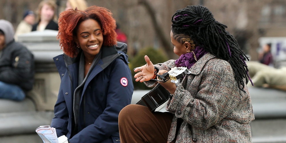 Ashleigh Murray Films New Scenes in Washington Square Park for ‘Katy ...