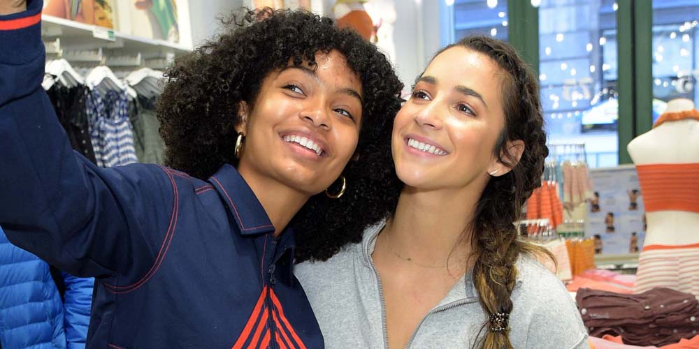 Yara Shahidi Supports Aly Raisman at Aerie Collection Launch Event ...