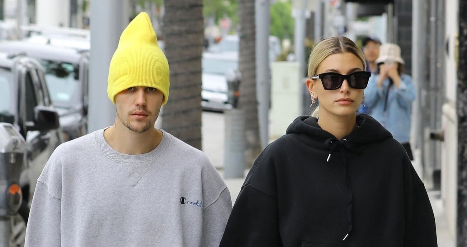Justin & Hailey Bieber Wear Oversized Sweaters For Beverly Hills ...