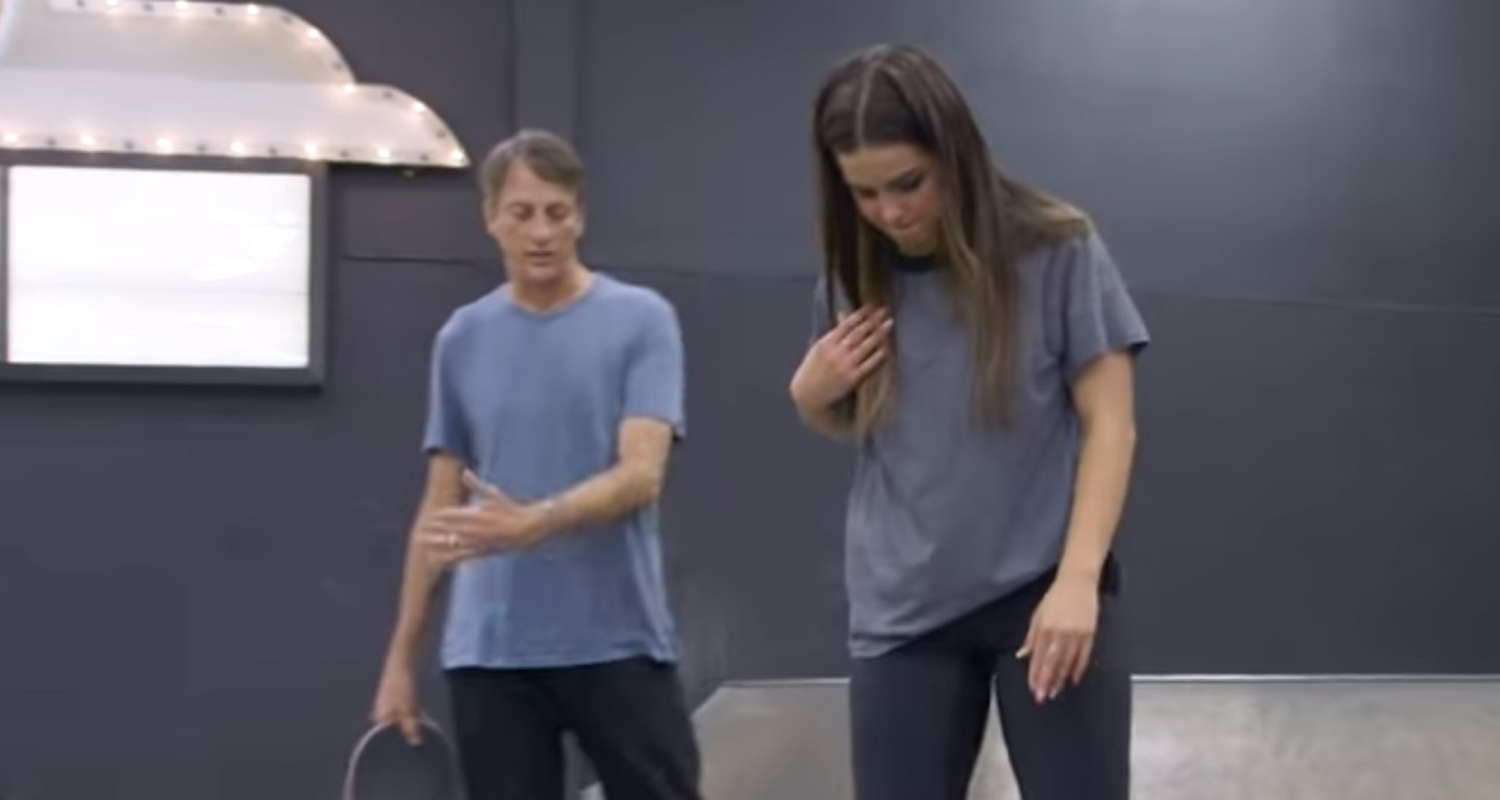 Addison Rae Gets Skateboarding Tips From Pro-Skater Tony Hawk | Addison ...